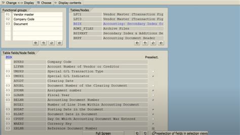 Enhance Sap Fbl1n Preselect Dynamic Selection Fields
