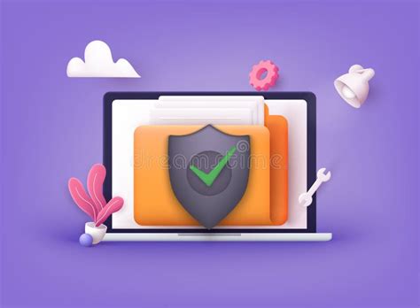 Secure Confidential Files Folder With Paper Documents Access And Private Lock 3d Vector