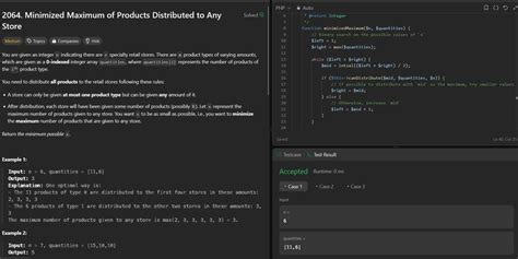 2064 Minimized Maximum Of Products Distributed To Any Store Dev Community