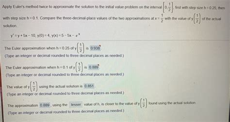 solved in apply euler s method twice to approximate the