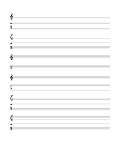 Seven String Guitar Tab And Notation Paper StaffPaper Net