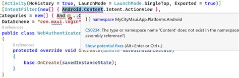 Authentication Error Android Content Does Not Exists Web Authenticator Stack Overflow