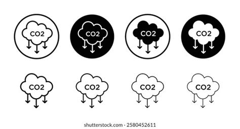 Co2 Reduction Icon Vector Logo Outline Stock Vector Royalty Free