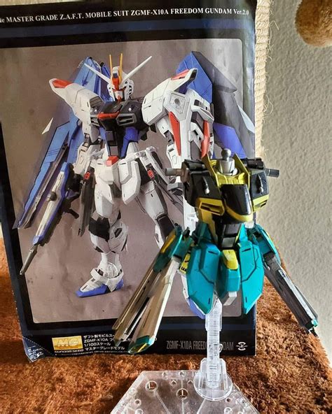 Custom Bluegreen And Gold Freedom Build Rgunpla