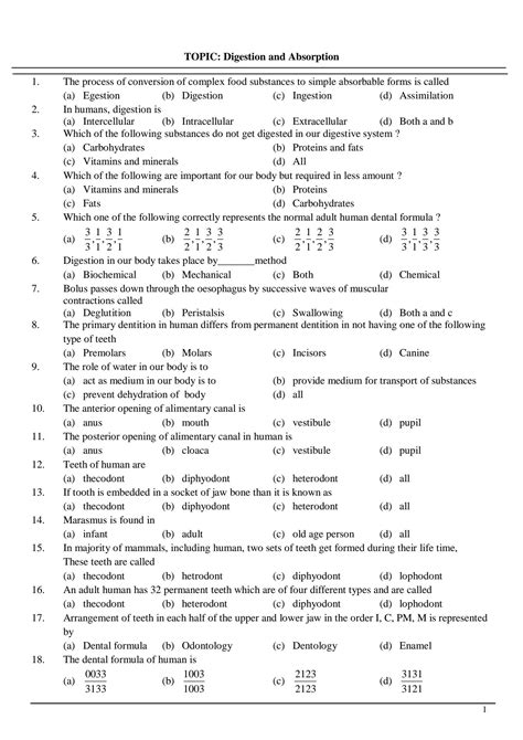 SOLUTION Ncert Based Digestion And Absorption Studypool