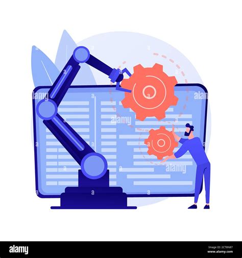 Collaborative Robotics Abstract Concept Vector Illustration Stock