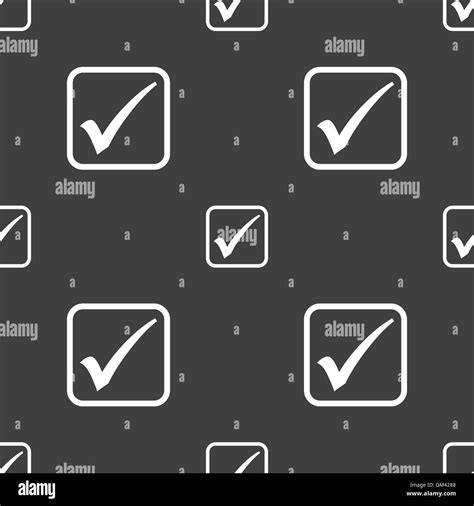 A Check Mark Icon Sign Seamless Pattern On A Gray Background Vector Stock Vector Image And Art