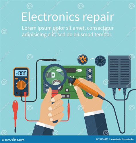 Electronics Repair Tech Repairs Stock Vector Illustration Of