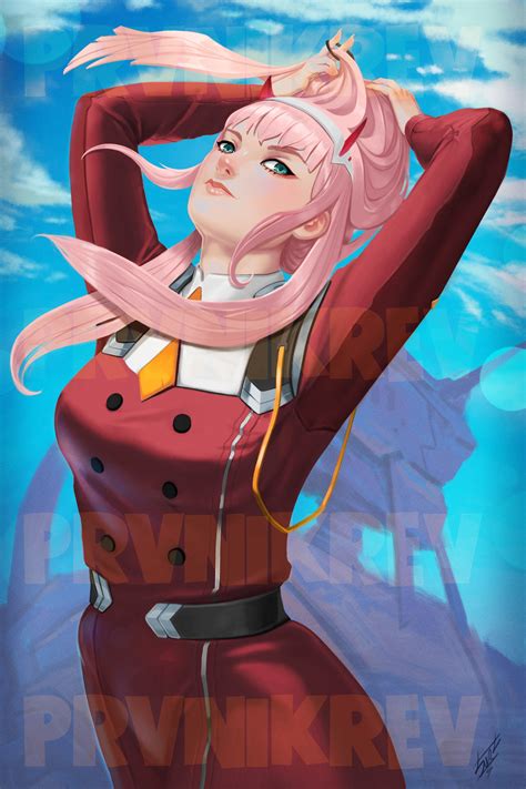 Zero Two Poster Printable Poster Instant Download Darling Darling In The Franxx Etsy