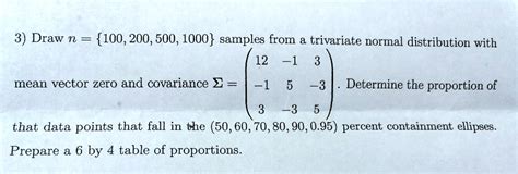 3 Draw 100200500 1000 Samples From Trivariate Normal Distribution With