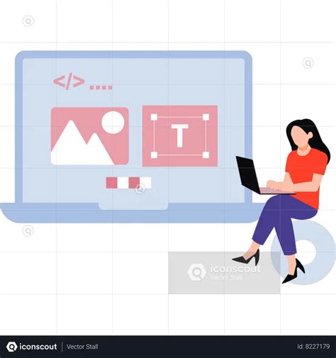 Best Female Coder Works On Coding Illustration Download In Png And Vector