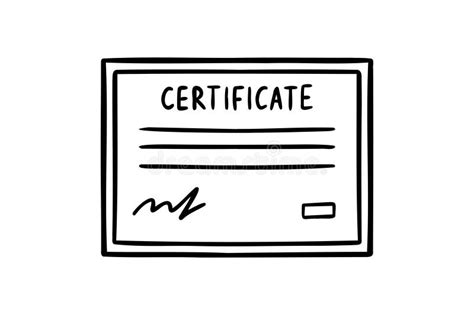 Achievement Certificate Icon Doodle Hand Drawn Outline Line Drawing Clipart Symbol Stock