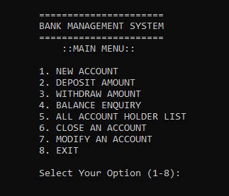 C Bank Management System Project Source Code