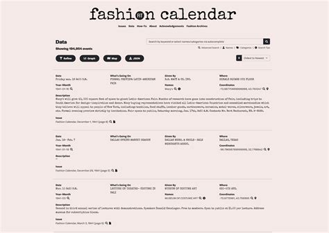 How To Use The Fashion Calendar Research Database Fashion Calendar