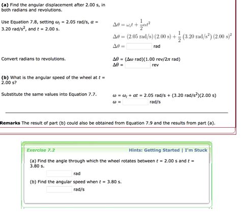 Solved A Find The Angular Displacement After S In Chegg