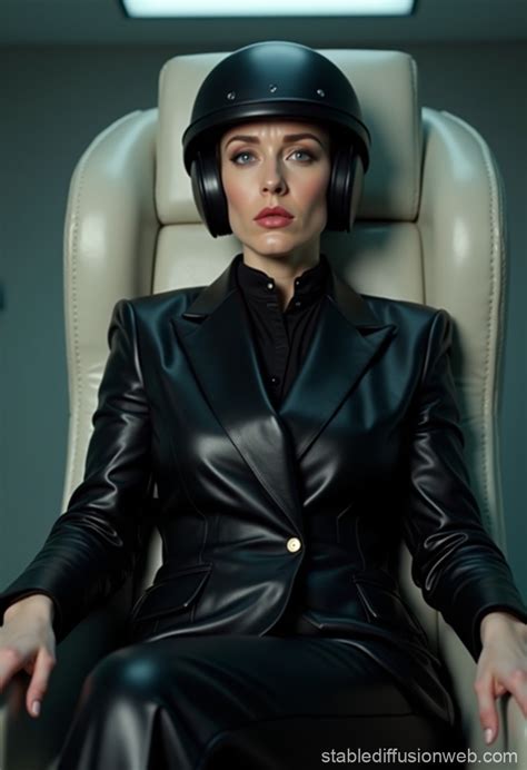 Caucasian Woman In Leather Business Suit Stable Diffusion Online