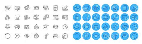 security lock copy files and recovery data line icons pack for web