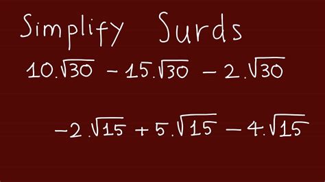 Adding And Subtracting Surds How To Simplify Surds Practice 1 Youtube