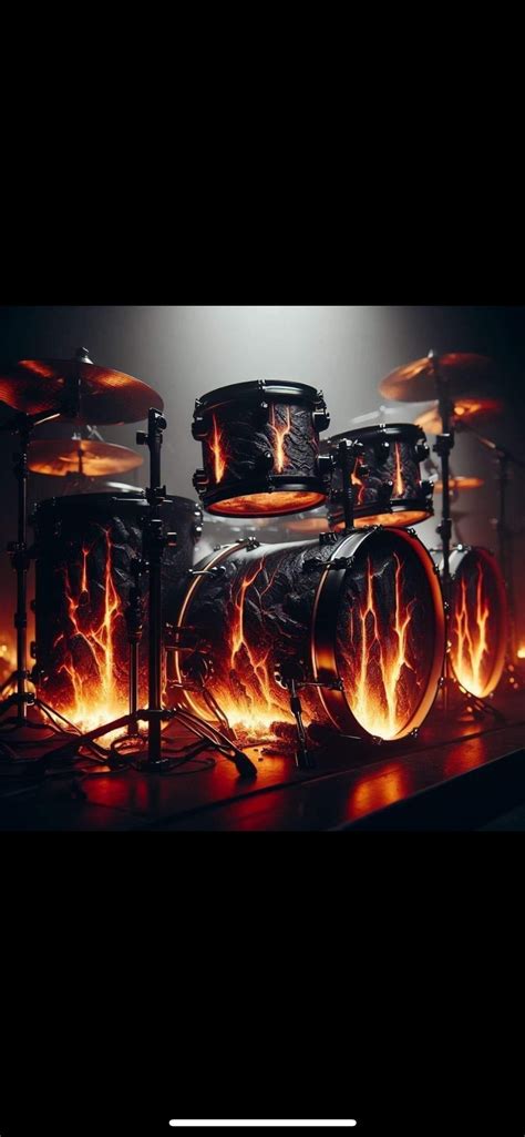 Drum Set On Fire