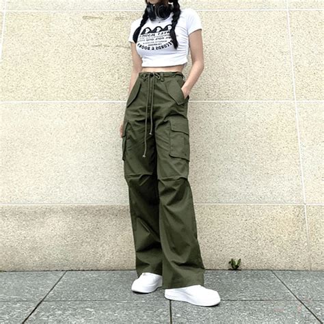 [영상있음😎 💫인생카고 💜힙한핏] 빅사이즈 봄 여름 가을 스트릿 일자 롱 면 카고 건빵 바지 와이드 스트링 팬츠 에이블리