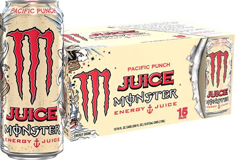 Monster Energy Pacific Punch Juice 16 Ounce Cans Groceries Beverages