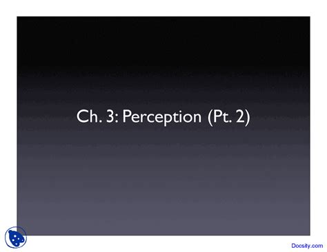 Visual Perception Cognitive Psychology Lecture Slides Docsity