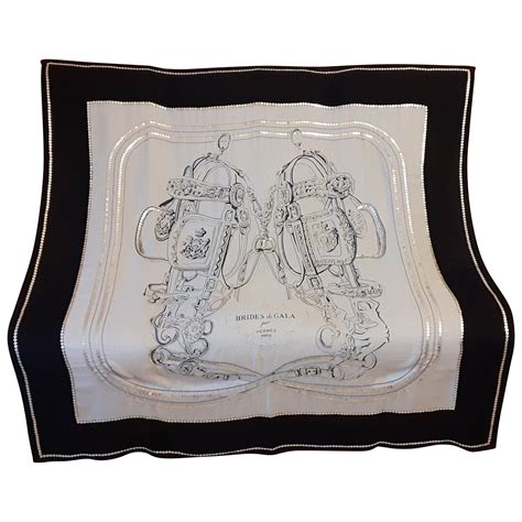 Hermes Blue And White Silk Regarde Paris City Print Scarf At 1stdibs