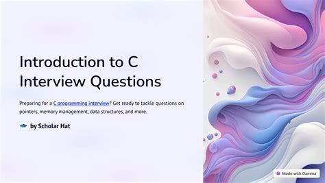 C Interview Questions And Answers By Scholarhat Ppt