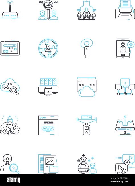 Brand Identity Linear Icons Set Recognition Authenticity Consistency