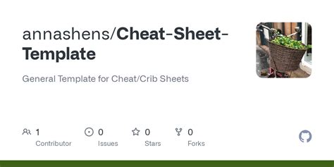 Github Annashenscheat Sheet Template General Template For Cheat