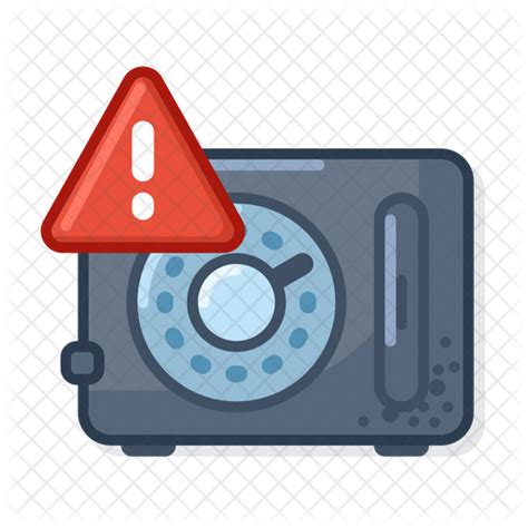 Iron Safe Analog Warning Icon Download In Colored Outline Style