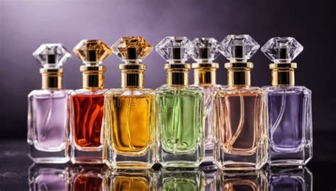 Collection Of Perfume Bottles Different Flavors Ai Generated Stock