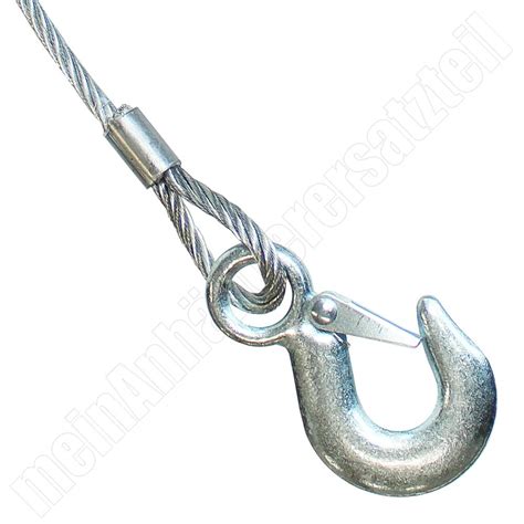 Drahtseil Stahlseil Mit Haken 8mm 10m Für Seilwinde Seilzug