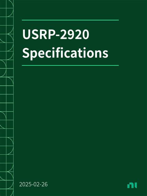Usrp 2920 Specifications 2025 02 26 21 24 18 1 Pdf Electronics