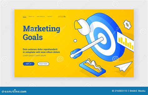 Moderne Web Banner Werbung Marketing Ziele Verfolgen Vektor Abbildung