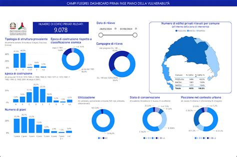 phlegraean fields dashboard on the initial phase of the vulnerability