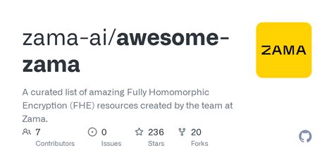 Github Zama Aiawesome Zama A Curated List Of Amazing Fully Homomorphic Encryption Fhe