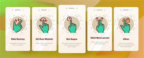 Color Swipe Gesture Touches Vector Onboarding Vector Art At Vecteezy