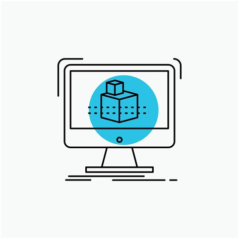 3d Cube Dimensional Modelling Sketch Line Icon 13307913 Vector Art