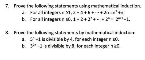 Solved 7 Prove The Following Statements Using Mathematical
