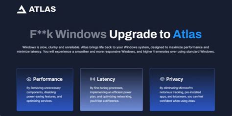 atlasos an open source modification of windows 10 for gamers with