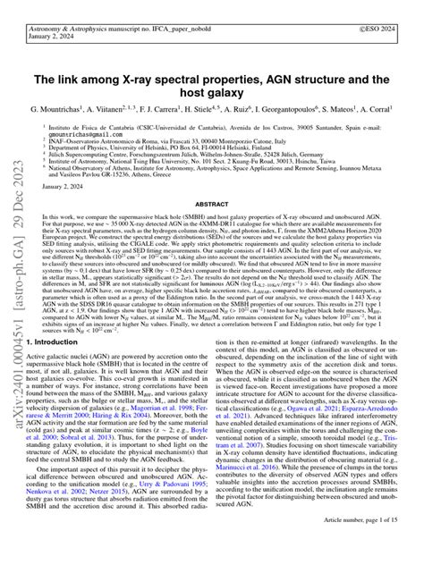 The Link Among X Ray Spectral Properties Agn Structure And The Host Galaxy Pdf Astronomy