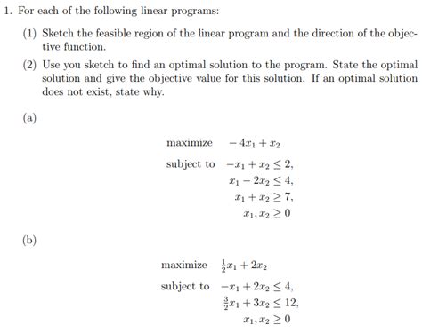solved for each of the following linear programs 1 ﻿sketch