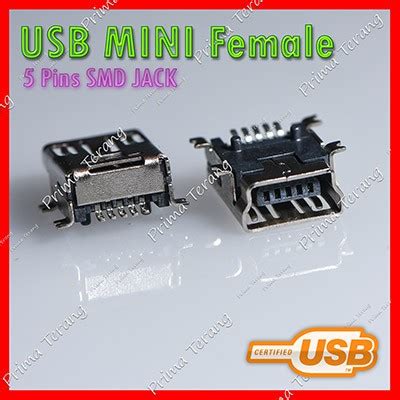 Jual Soket Mini USB Jack Female 5 Pin Konektor Tipe B Kota Tangerang Prima Terang Tokopedia