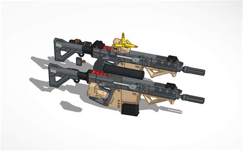 3d Design Assault Rifle And Sniper Rifle Tinkercad