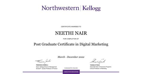 neethi nair on linkedin post graduate certificate in digital marketing