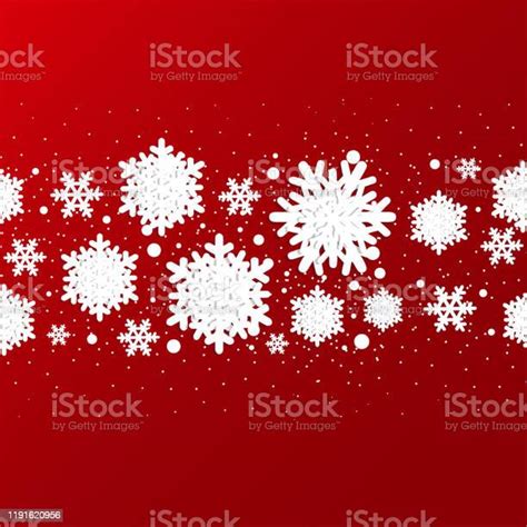 흰색 종이 접기 종이 컷 눈송이 새해 복 분 장식 카드입니다 겨울 눈송이 배경입니다 계절 휴가 강 설 종이 접기 빨간색 배경입니다 벡터 12월에 대한 스톡 벡터 아트 및