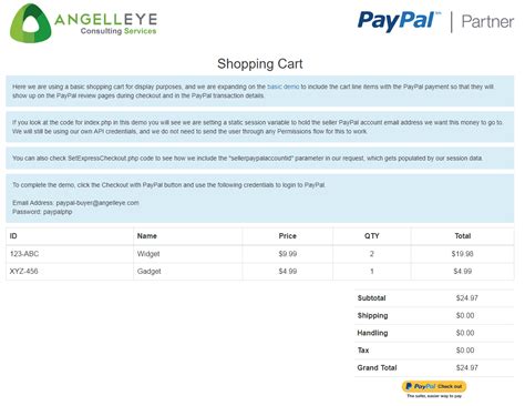 PayPal Express Checkout PHP Rd Party Without Permissions AngellEYE