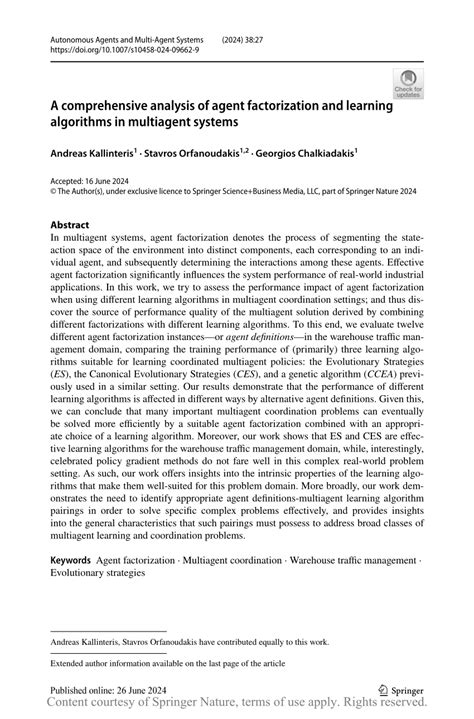 A Comprehensive Analysis Of Agent Factorization And Learning Algorithms