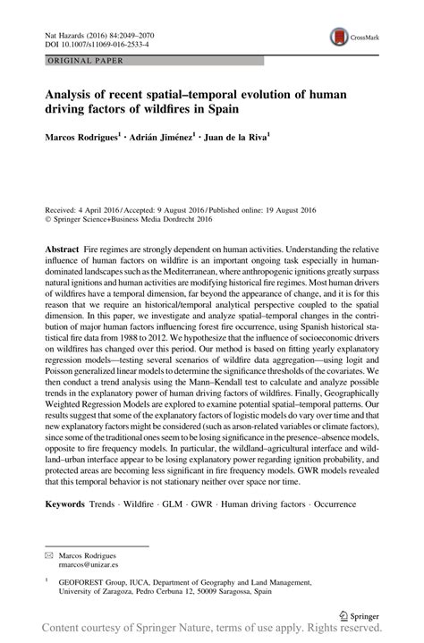 Analysis Of Recent Spatialtemporal Evolution Of Human Driving Factors